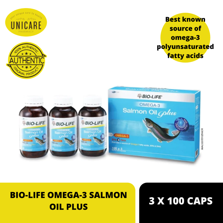 BIO-LIFE OMEGA-3 SALMON OIL PLUS 3 X 100S | Lazada