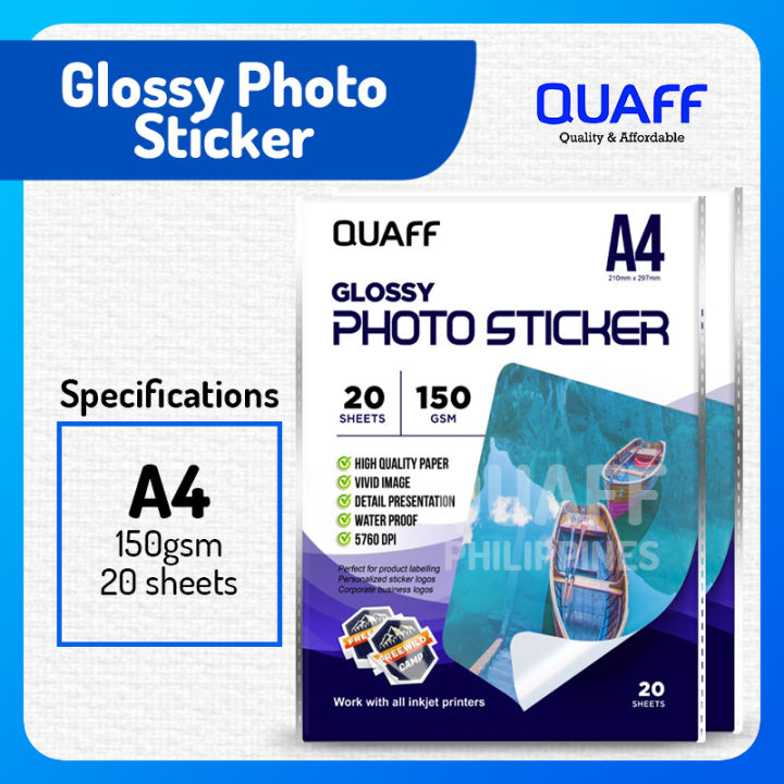 QUAFF Photo Sticker 150GSM A4（20sheets） | Lazada PH