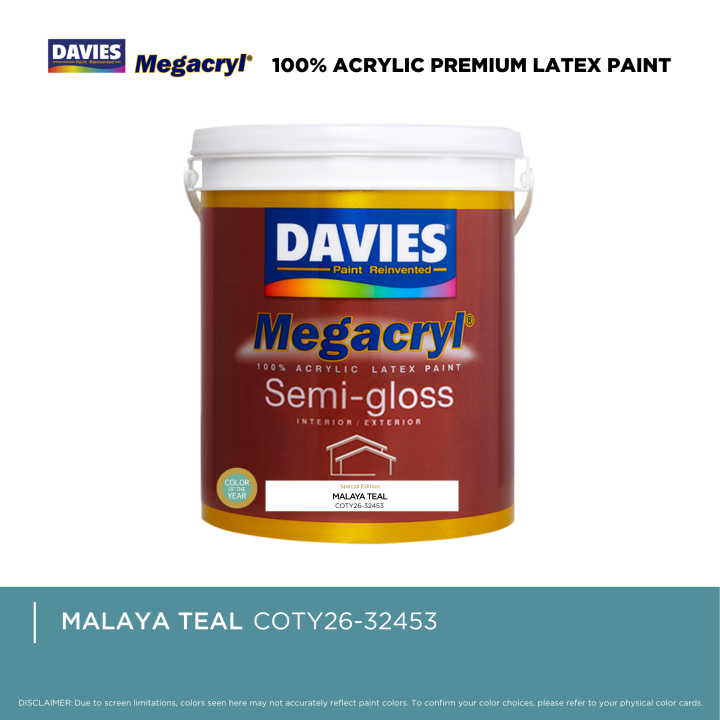 Davies Megacryl Semi-Gloss 4L - Malaya Teal | 2026 Color of the Year ...
