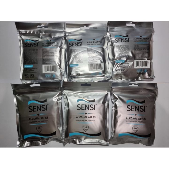 Sensi Alcohol Wipes 70% Isopropyl Alcohol / Tisu Basah Alkohol isi 10 ...