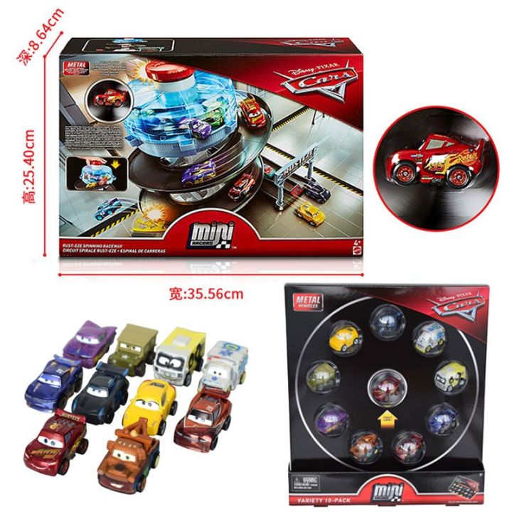 Disney Pixar Cars Curve Launcher Lightning Mcqueen Mini Sheriff Sarge ...