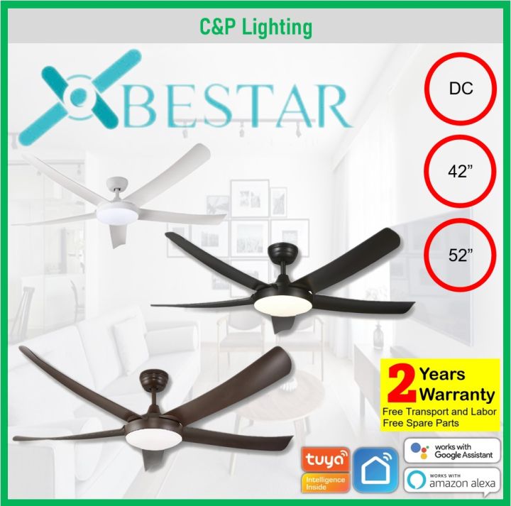 Bestar Vesta 42" / 52" Smart DC 5 Blades Ceiling Fan with Dimmable LED ...