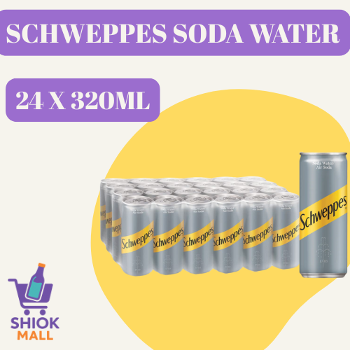 Schweppes Soda Water Carton (24 x 320ml) -Shiok Mall | Lazada Singapore