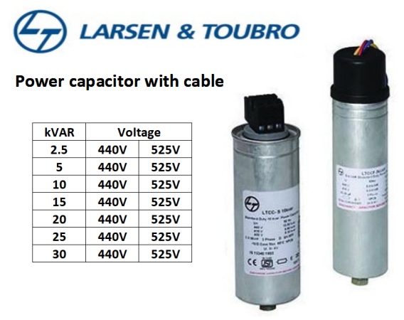 L&T LARSEN & TOUBRO Cap Bank 440V 525V power capacitor with cable | Lazada