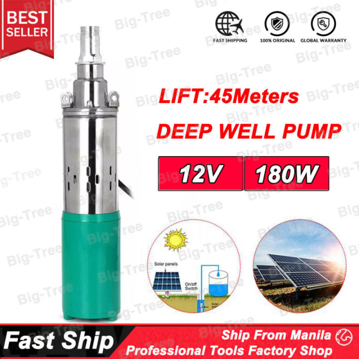Solar Water Pump Stainless Steel 12V 45M Lift Max Flow 3M3/H ...