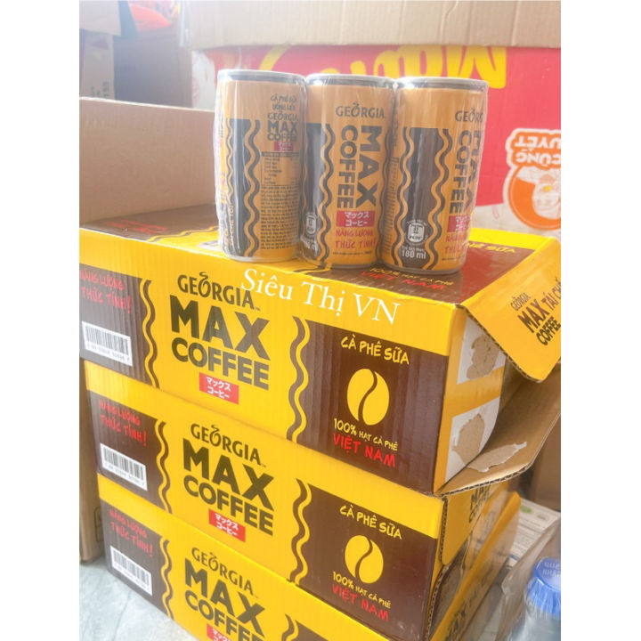 Thùng 24 lon Cà Phê Sữa Uống Liền Georgia Max Coffee 180ml | Lazada.vn
