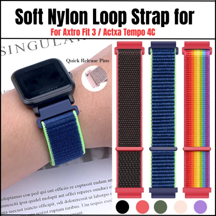 Axtro Fit 3 Strap Soft Nylon Loop Watch Band for Actxa Tempo 4C ...
