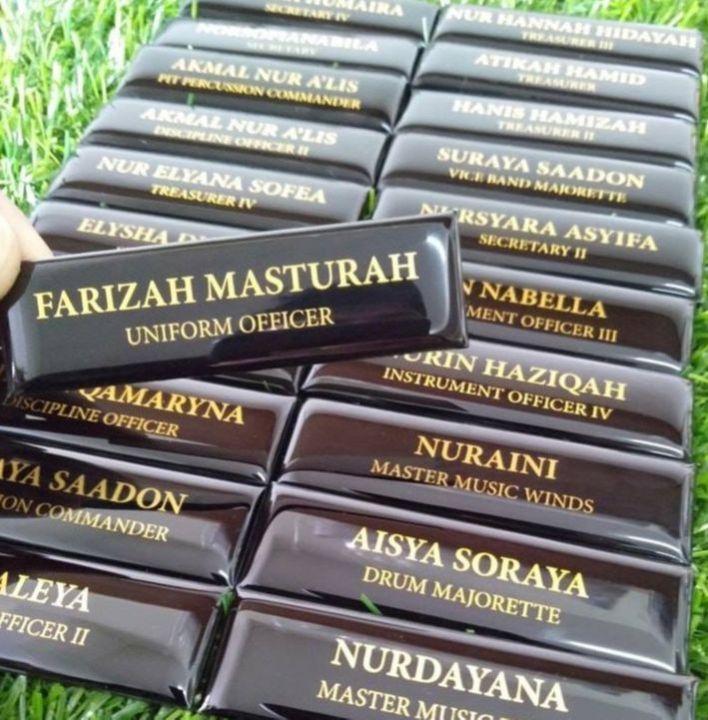 NAME TAG EPOXY ACRYLIC SEKOLAH (70X20MM) | Lazada