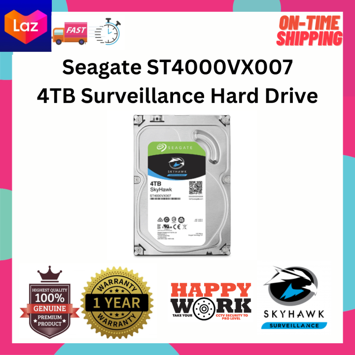Surveillance HDD Seagate Skyhawk 4TB Surveillance Hard Drive for DVR ...