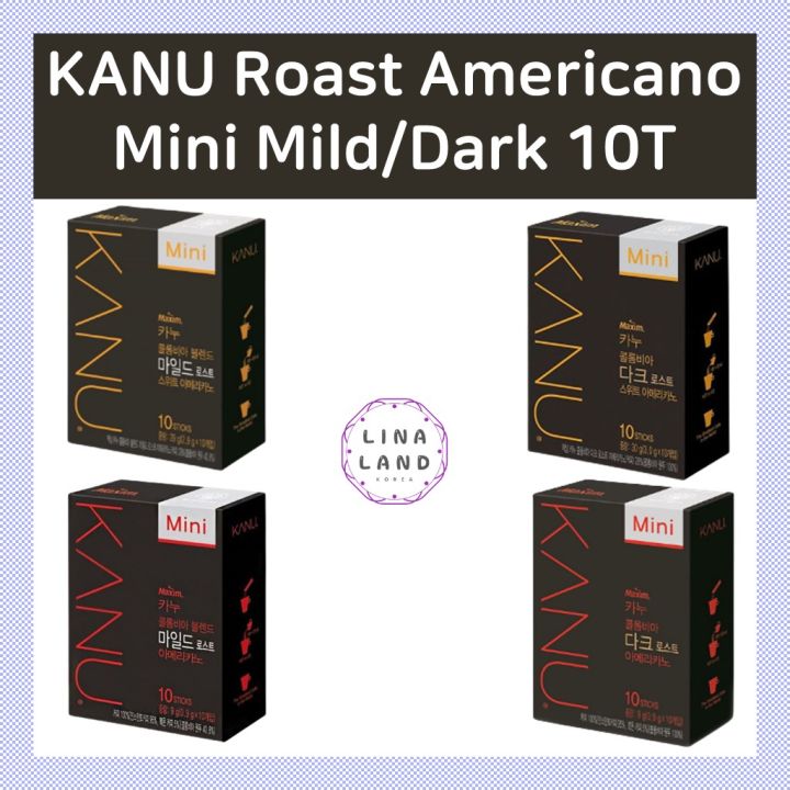 [MAXIM] KANU Roast Americano Mini Lite Mild / Dark 10T | Korean Black ...