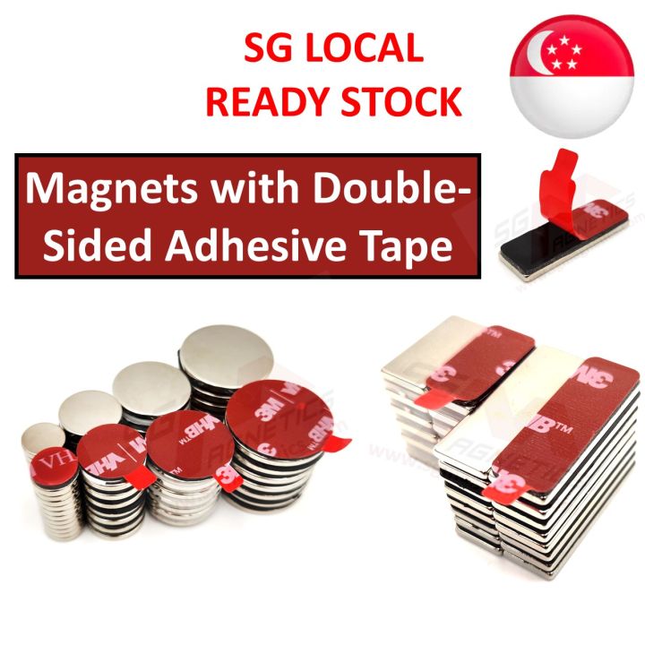 Magnets with Double Sided Tape - Die Cut 3M 5952 Adhesive Neodymium ...