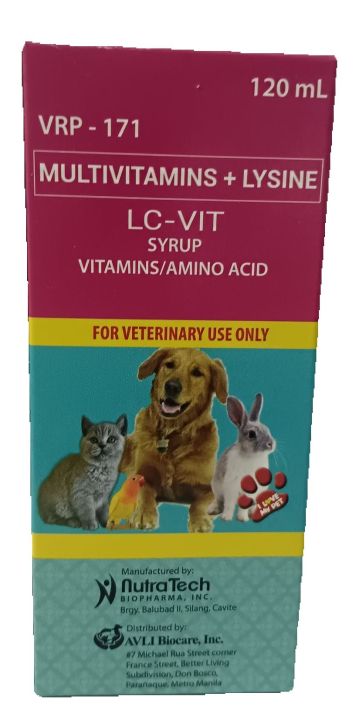 LC-VIT MULTIVITAMINS + LYSINE SYRUP 120ML FOR CATS AND DOGS | Lazada PH