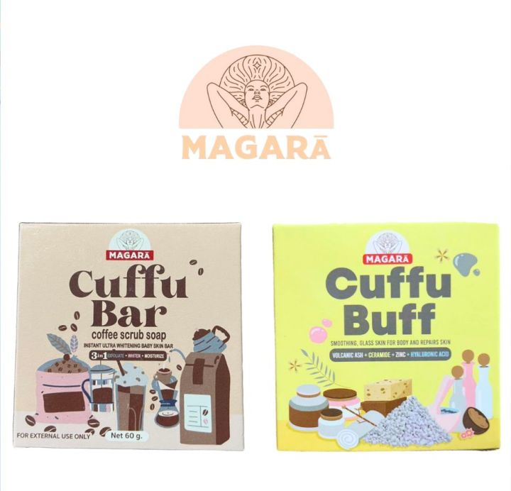 Cuffu Bar & Cuffu Buff: Authentic Soap, Coffee Scrub 60g & Volcanic Ash ...