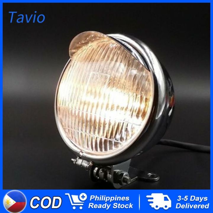Pre-order 5.5" Chrome Motorcycle Headlight for Cruiser Chopper Cafe ...