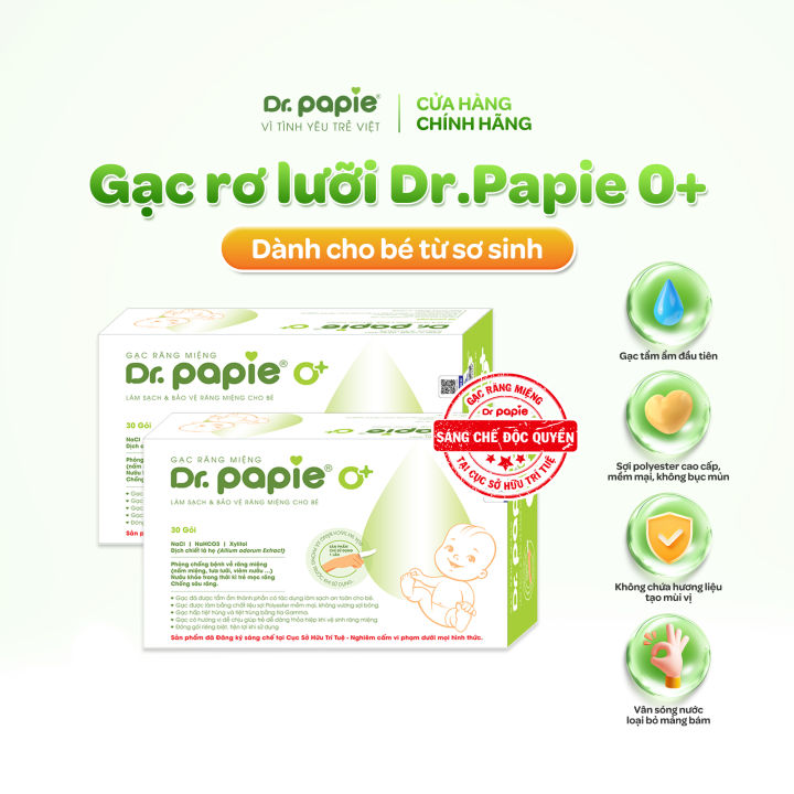 2 Hộp Gạc Rơ Lưỡi Dr.Papie Tiêu Chuẩn 5SAO, Làm Sạch Răng, Lưỡi, Nướu ...