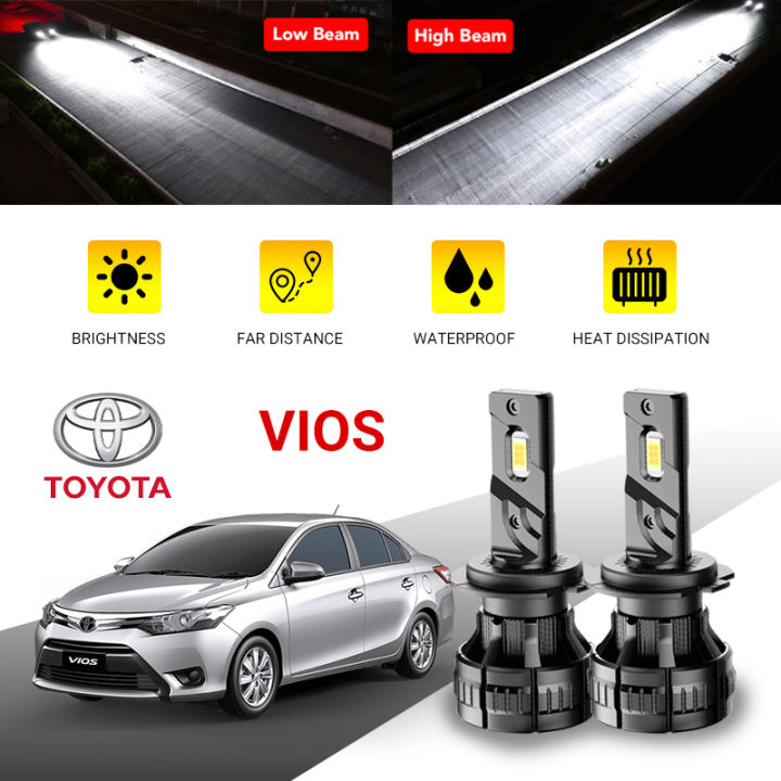 【TOYOTA】Vios 2PCS 6500K Headlight LED Replacement Car Lorry Van Full ...