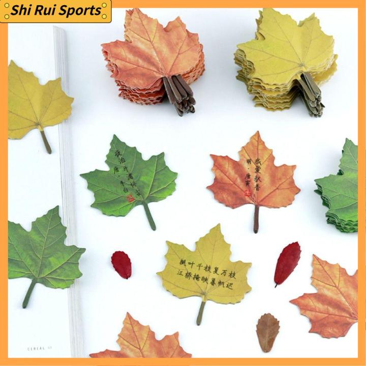 SHIRUI 50 Sheets Paper Sticky Notes Maple Leaves Cartoon Tearable Note ...