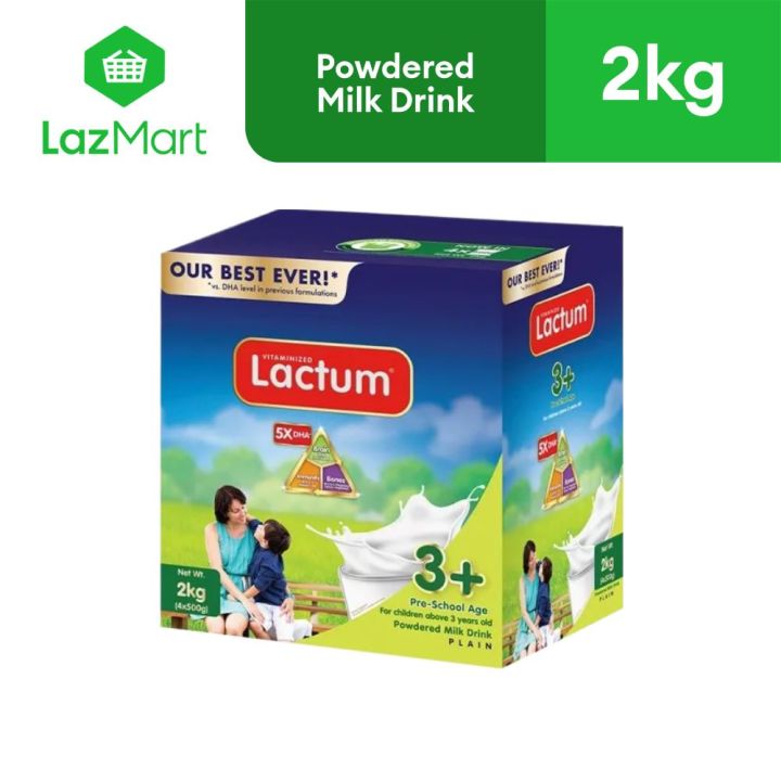 Lactum 3+ Plain 2kg Powdered Milk Drink for Children Above 3 Years Old ...