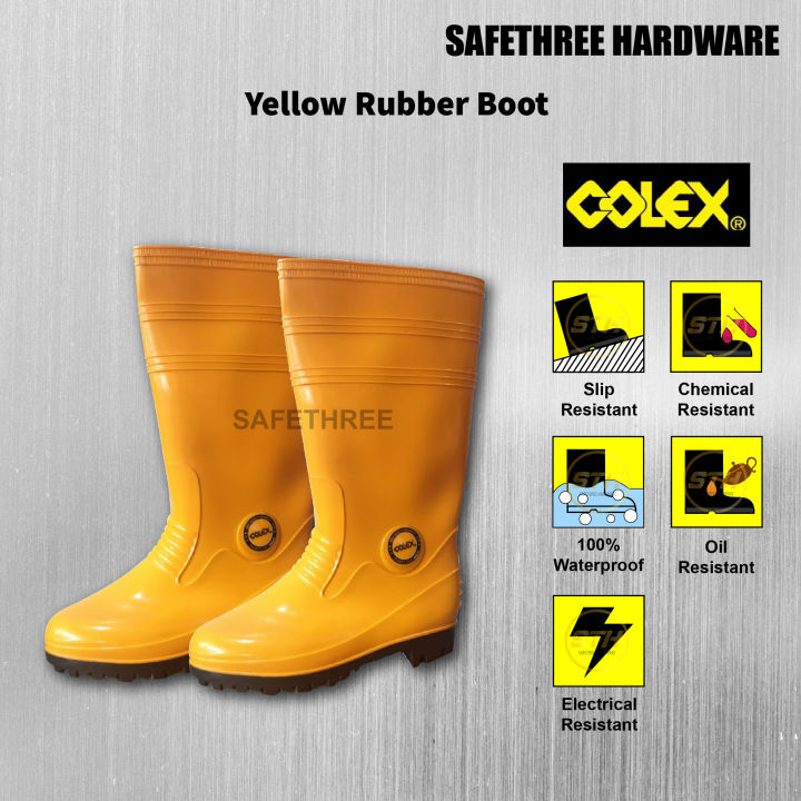 Colex Yellow Rubber Boot (Industrial Plastic Shoes) / PVC Kasut Getah ...
