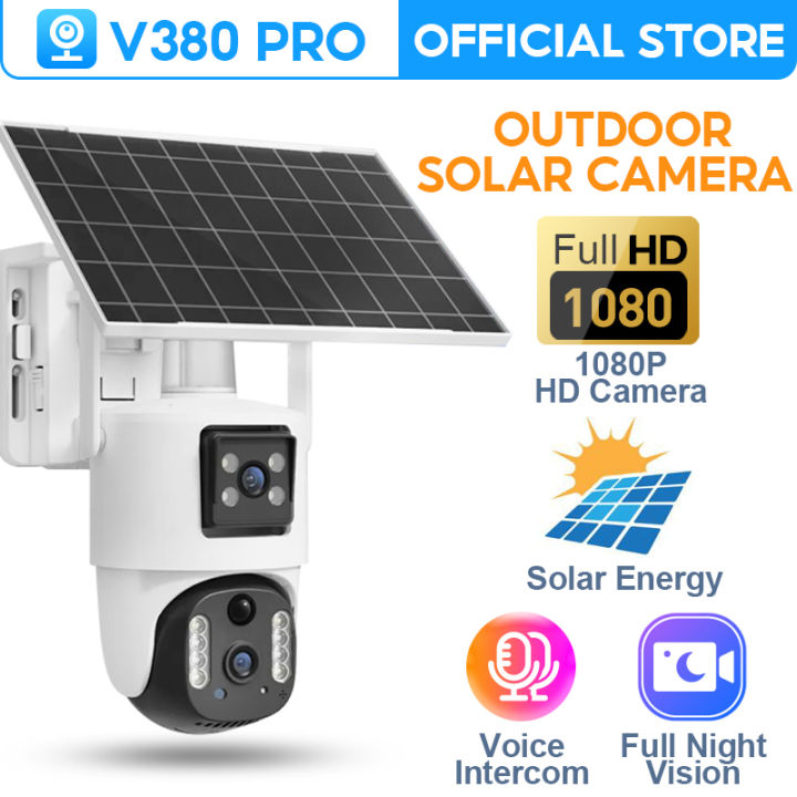 V380 PRO 4G Dual Lens Solar CCTV Camera Outdoor Waterproof 360 IP ...