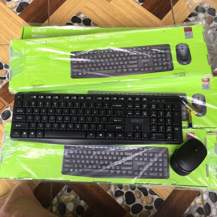 ROBOT KM3100 Wireless Keyboard dan Mouse combo black | Lazada Indonesia