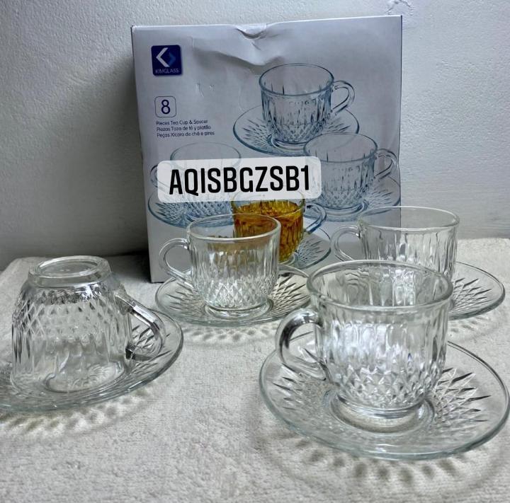 PROMO GELAS MINUM MODEL TERBARU / GELAS 4 + TATAKAN 4 MODEL TERBARU ...