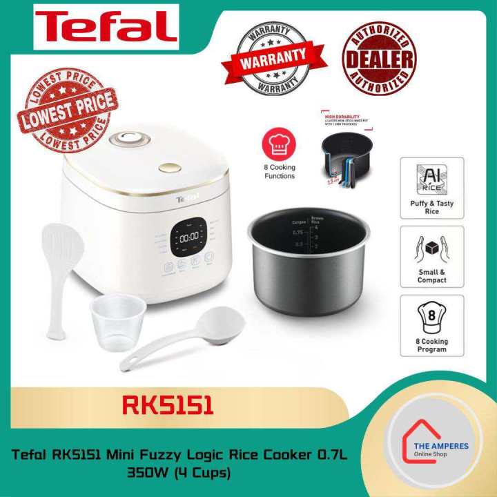 [ฟรีห่อฟอง] Tefal rk5151มินิเลือนลอจิกหม้อหุงข้าว0.7L 350วัตต์ (4ถ้วย ...