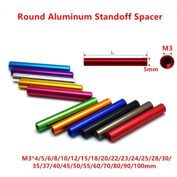 10pcs/lot M3 Aluminum Standoffs D=5mm Anodized colourful aluminum ...