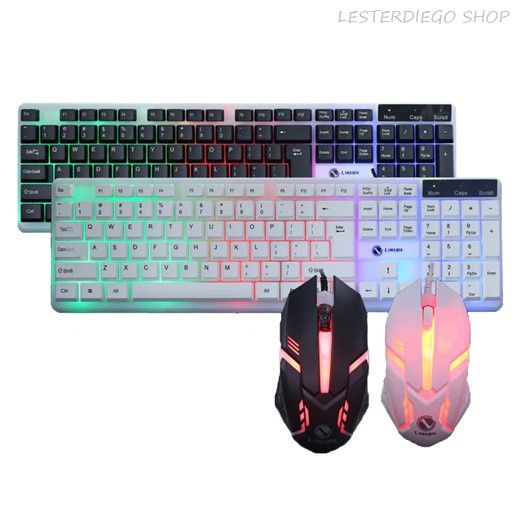 GTX300 USB Wired Mechanical Gaming Keyboard and Mouse Set with Colorful ...