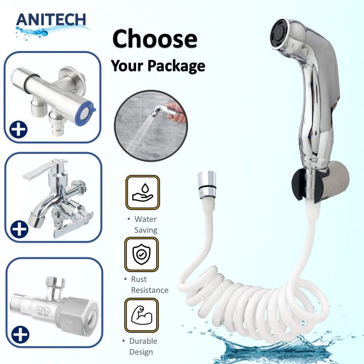 ANITECH Modern Hand Spray Bidet Shower Bathroom Faucet with Bidet Spray ...