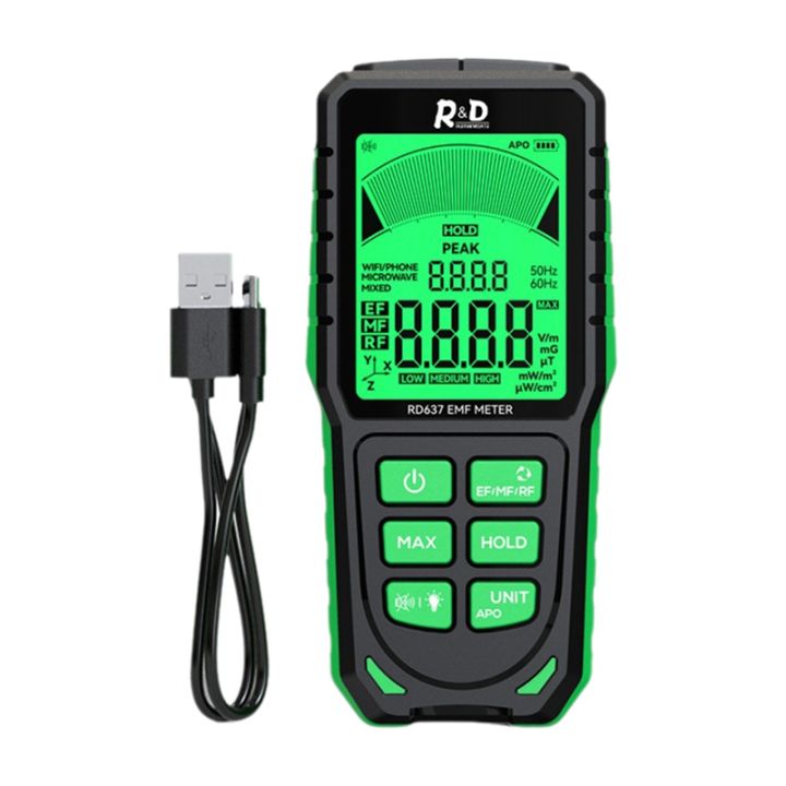 RD637 EMF Detector Professional Electromagnetic Field Radiation Meter ...