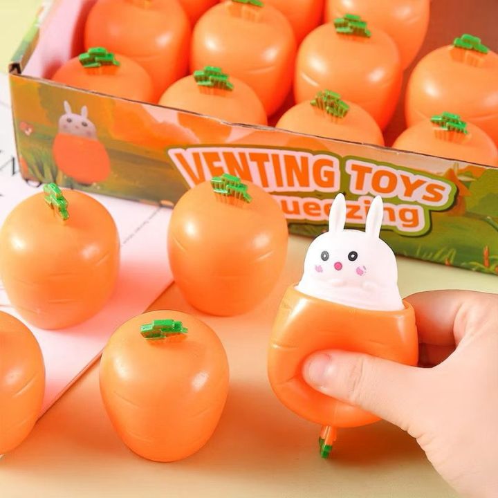 Pop Up Funny Rabbit Carrot Frog Pop Up Squeeze Anti-stress Stress ...