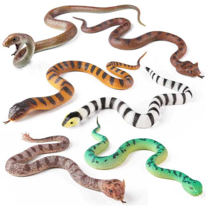 Realistic Snake Toy Soft Rubber Snake Figurine Toy for Pranks and ...