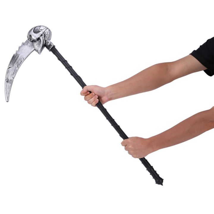 Boyroom 2023 new Halloween Scythe, Long Handle Simulation Sickle Prop ...