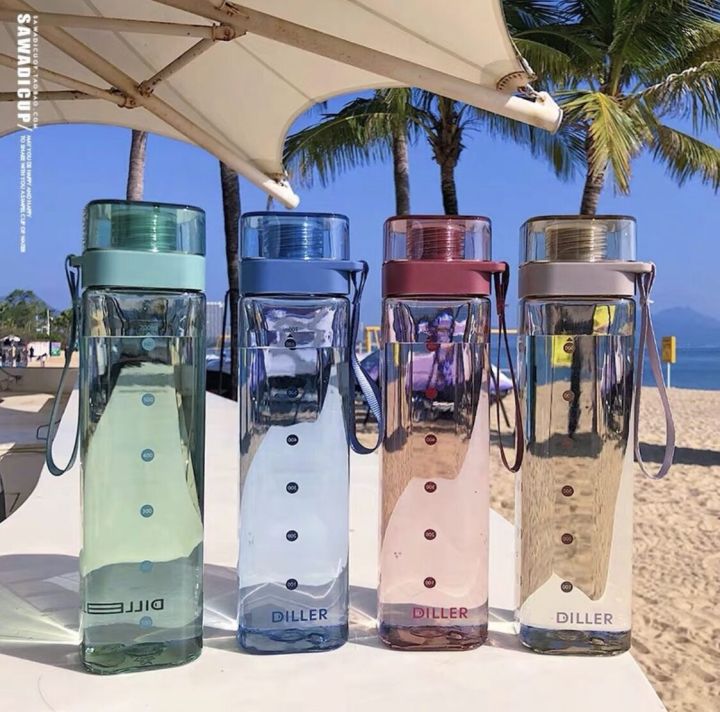 Matt & Transparent Square Simple Water Cup With Scale 550/700ml | Lazada PH