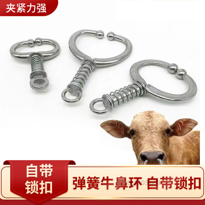 Stainless Steel Cattle Nose Rings and Livestock Cow Cattle Nose Install ...