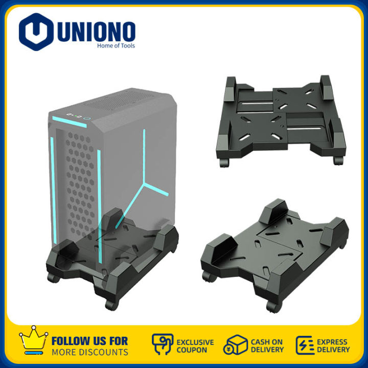Uniono Stand Mobile Desktop Tower Adjustable Width Universal PC Computer Holder Cart, fits a ...