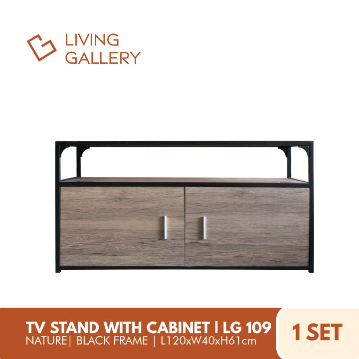 Living Gallery TV Stand w/ Cabinet | L120xW40xH61cm | Easy To Assemble ...