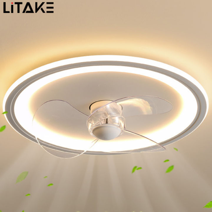 Modern Ceiling Fans With Lights And Remote Low Profile Dimmable LED ...