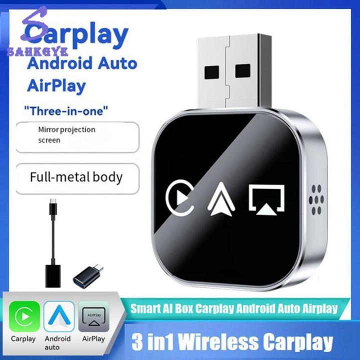 【auj mall】Wireless Carplay Adapter 3in1 Smart Carplay Airplay Android ...