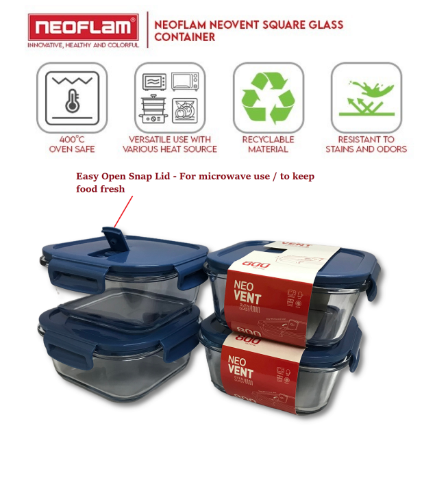 (READY STOCK) Air Tight 0.8L Neoflam NeoVent Oven Glass Food Storage ...