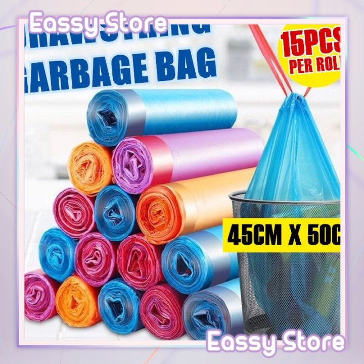 Automatic Closing Tie On Garbage Bags With Rope Easy Pull 45cmx50cm ...