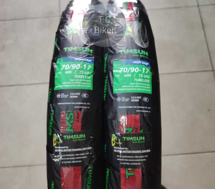 TIMSUN TAYAR TS692 TUBELESS 70/90-17 80/90-17 90/80-17 | Lazada