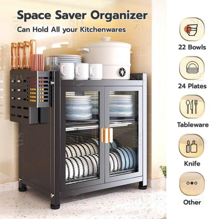 2/3-Tier Dish Rack Dish Drainer Dish Cabinet Kitchen Countertop Plate ...