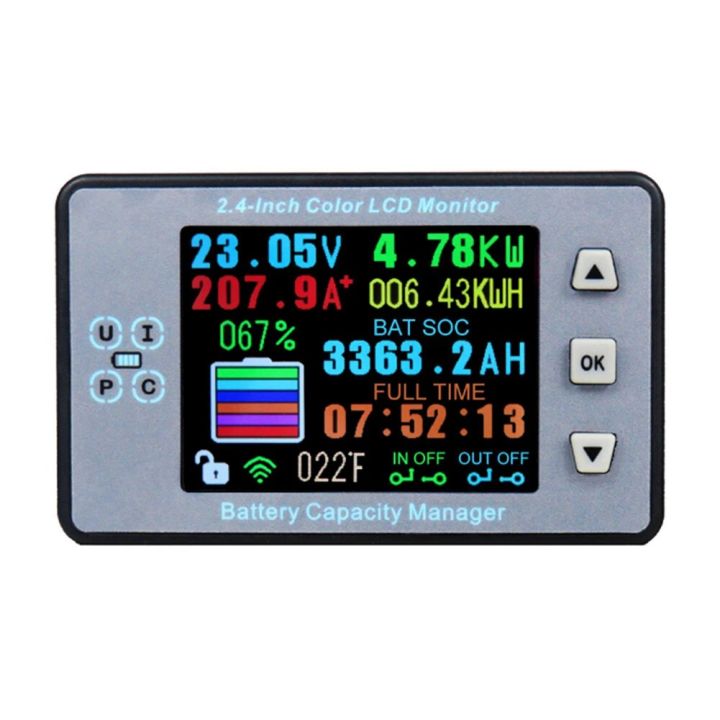 【WELOVEROOM】 Battery Monitor Wireless DC 120V 100A Volt Amp Ah Capacity ...