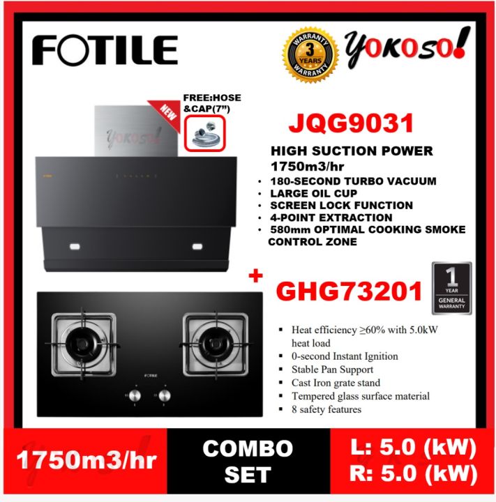 [FOR KLANG VALLEY ONLY] Fotile JQG9031 Chimney Hood 1750m3/hr + Fotile ...
