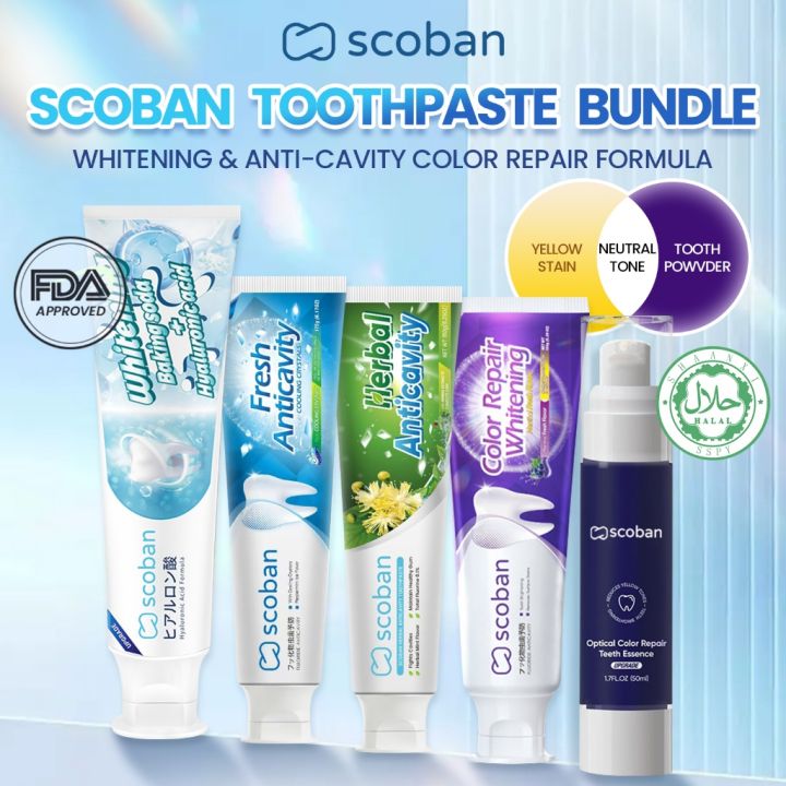 Scoban Bundle Whitening Anti-Cavity Fresh Toothpaste Purple With ...