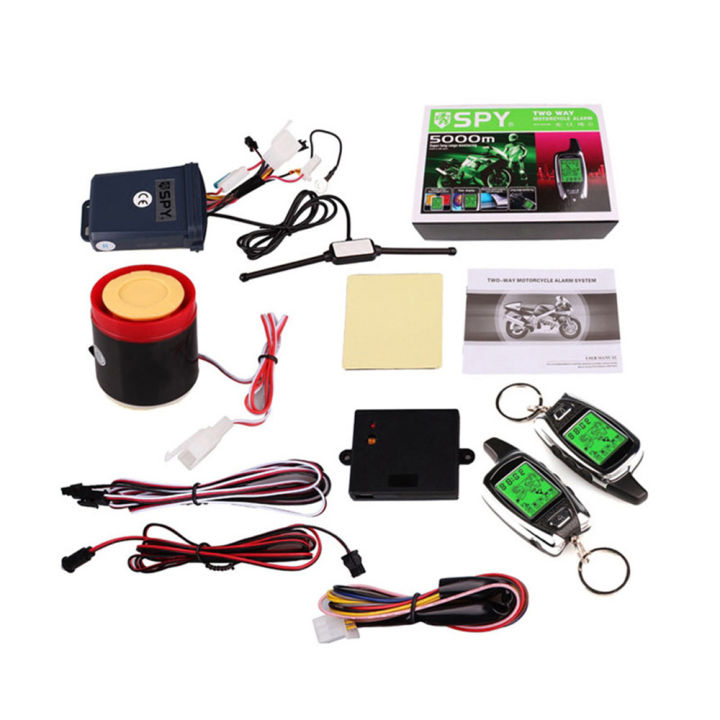 Motorcycle Anti-Theft Alarm System 2-Way LCD Alarm Wireless Remote ...