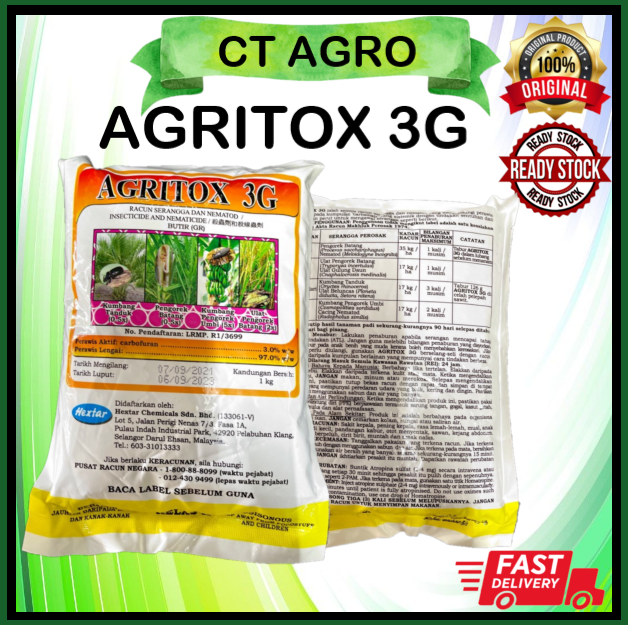 AGRITOX 3G 1KG/4KG Racun Serangga Ready Stock Racun Serangga Dan ...