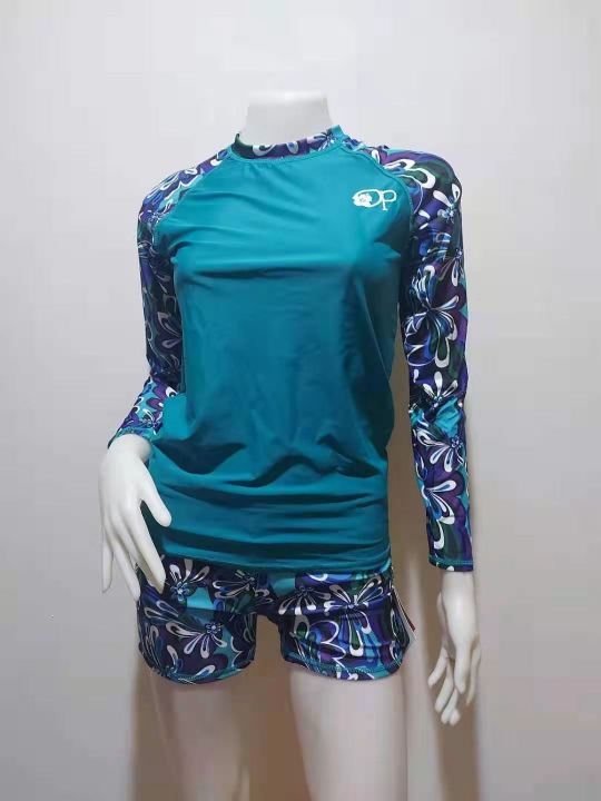 High Quality Fashionable Floral OP Rush Guard set w/ Waterproof Cycling ...